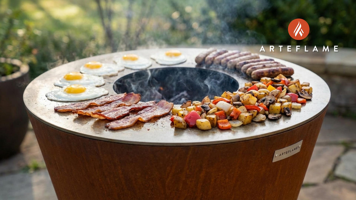 Grilled Bacon, Eggs & Pancakes: Flat Top Breakfast | Arteflame ...