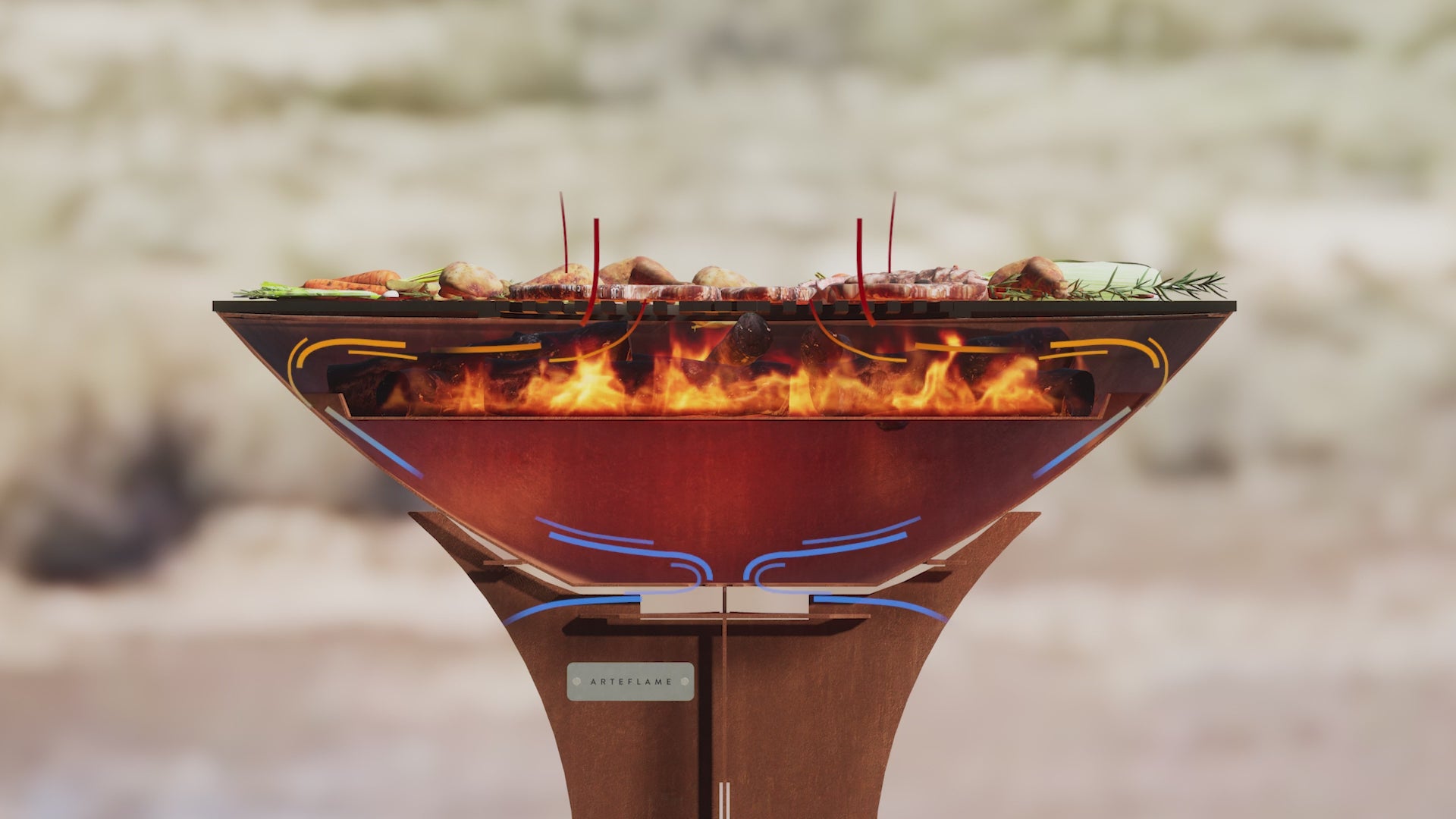 Arteflame 40" Fire Pit With Cooktop – Arteflame Outdoor Grills